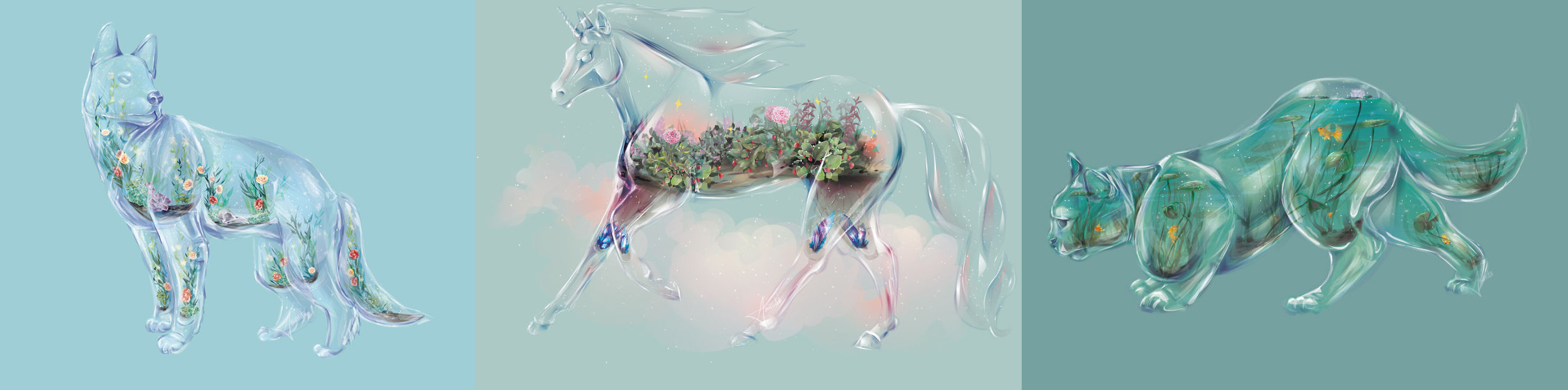 Illustrator Shows Us That Nature is Within Us All With Beautiful Glass ...